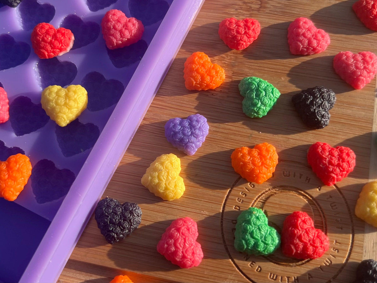 Rose Heart Scrape n Scoop Wax Silicone Mold | Designed with a Twist