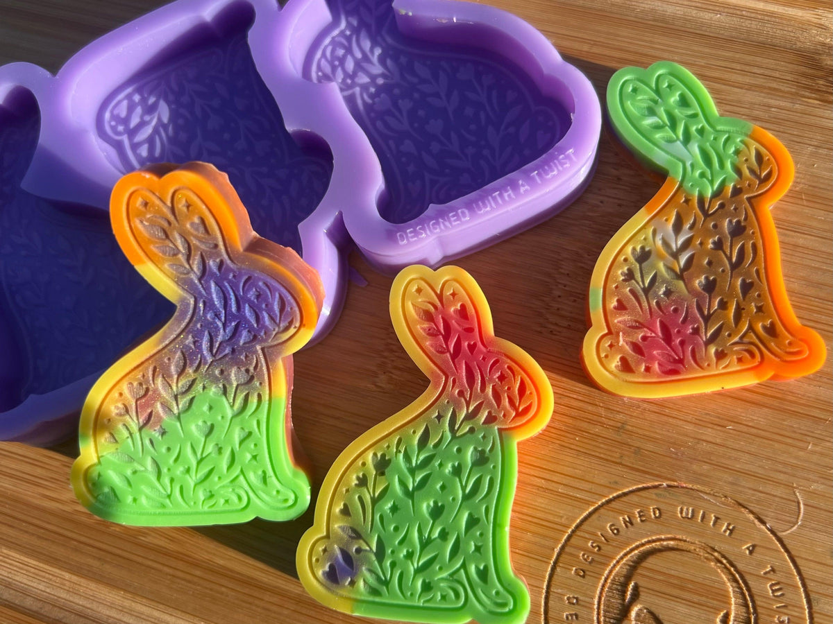 Floral Rabbit Wax Melt Silicone Mold | Designed with a Twist