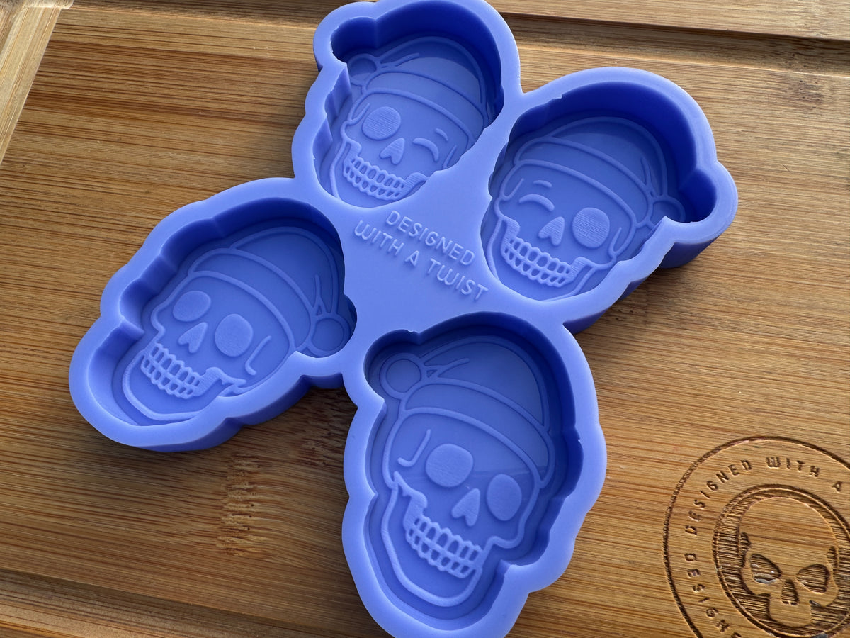 Xmas Skulls Silicone Quad Mold | Designed with a Twist