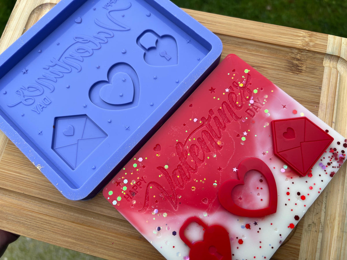 Happy Valentines Day Mini Slab Silicone Mold | Designed with a Twist