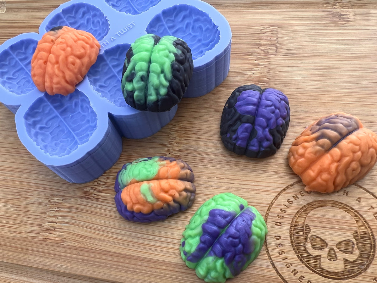 3D Brain Mini Wax Melt Silicone Mold | Designed with a Twist
